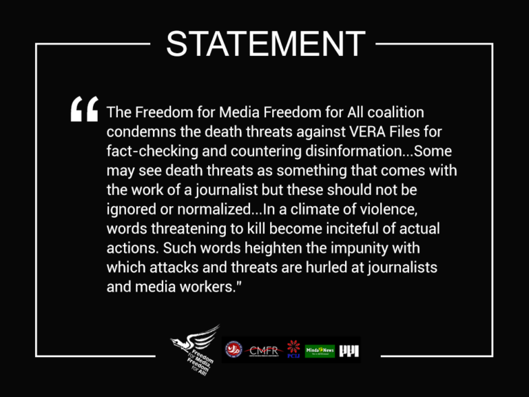 FMFA statement in solidarity with VERA Files | CMFR
